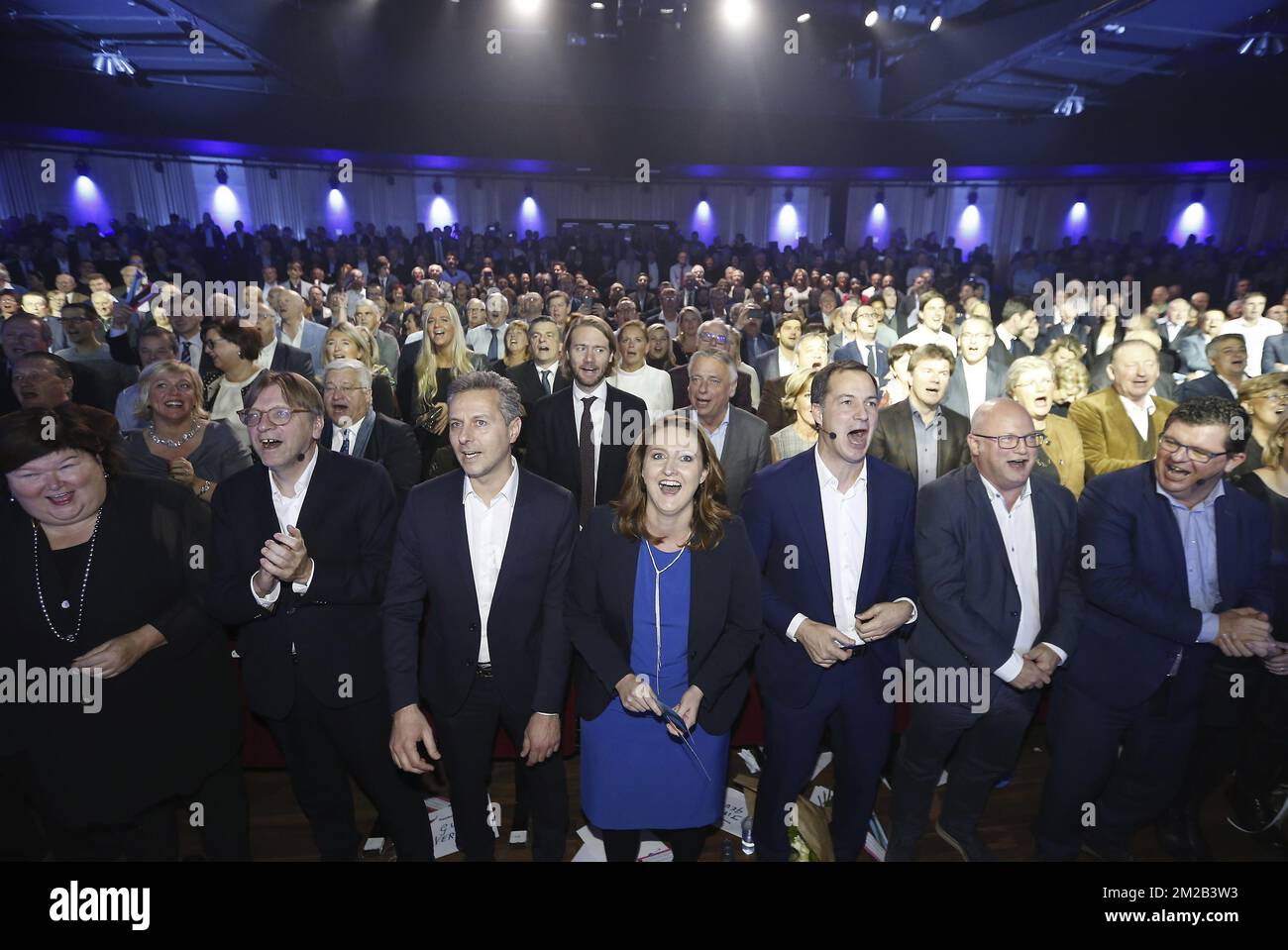 Minister of Health and Social Affairs Maggie De Block, Guy Verhofstadt ...
