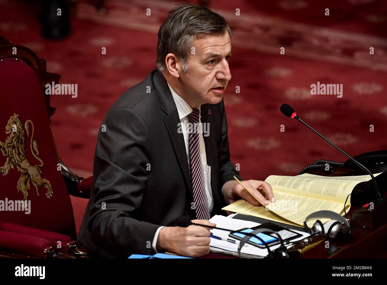 Der Senator von CD&V, Steven Vanackere, nahm am Freitag, den 24. November 2017, auf einer ...