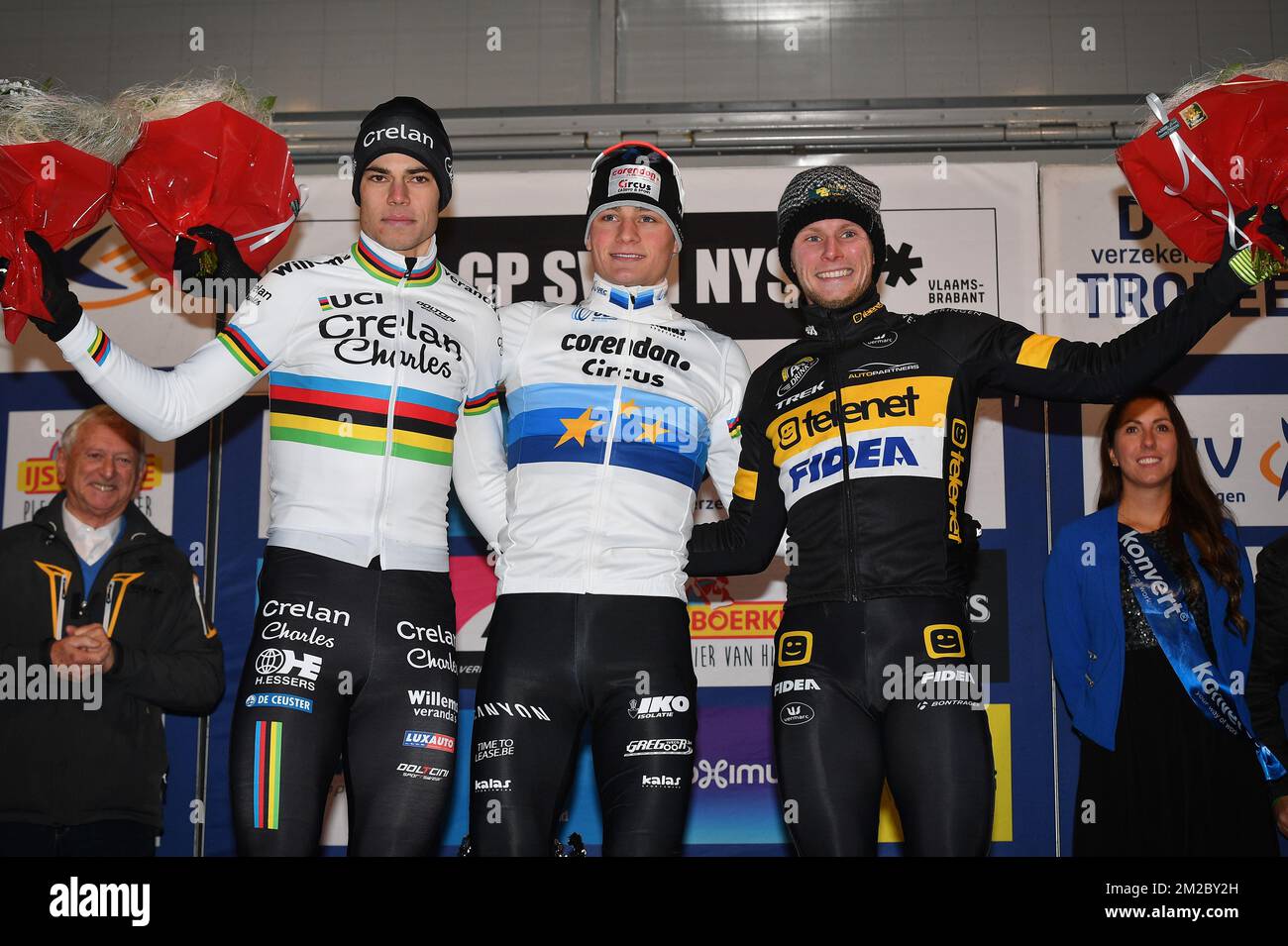Belgian world champion Wout Van Aert, Dutch Mathieu Van Der Poel and ...