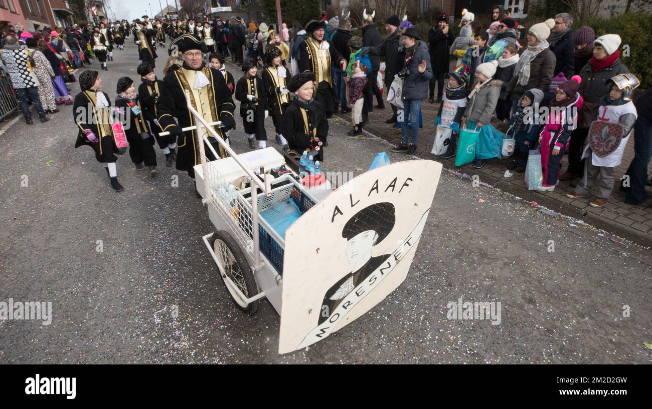 Ein Bild, das während der Feierlichkeiten „Rosenmontag“, dem ...