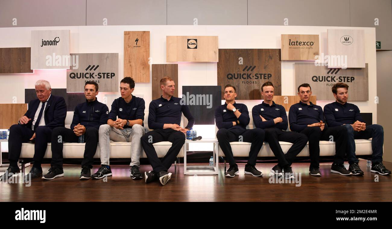 Patrick Lefevere, CEO von Quick-Step Floors, Belgier Philippe Gilbert ...