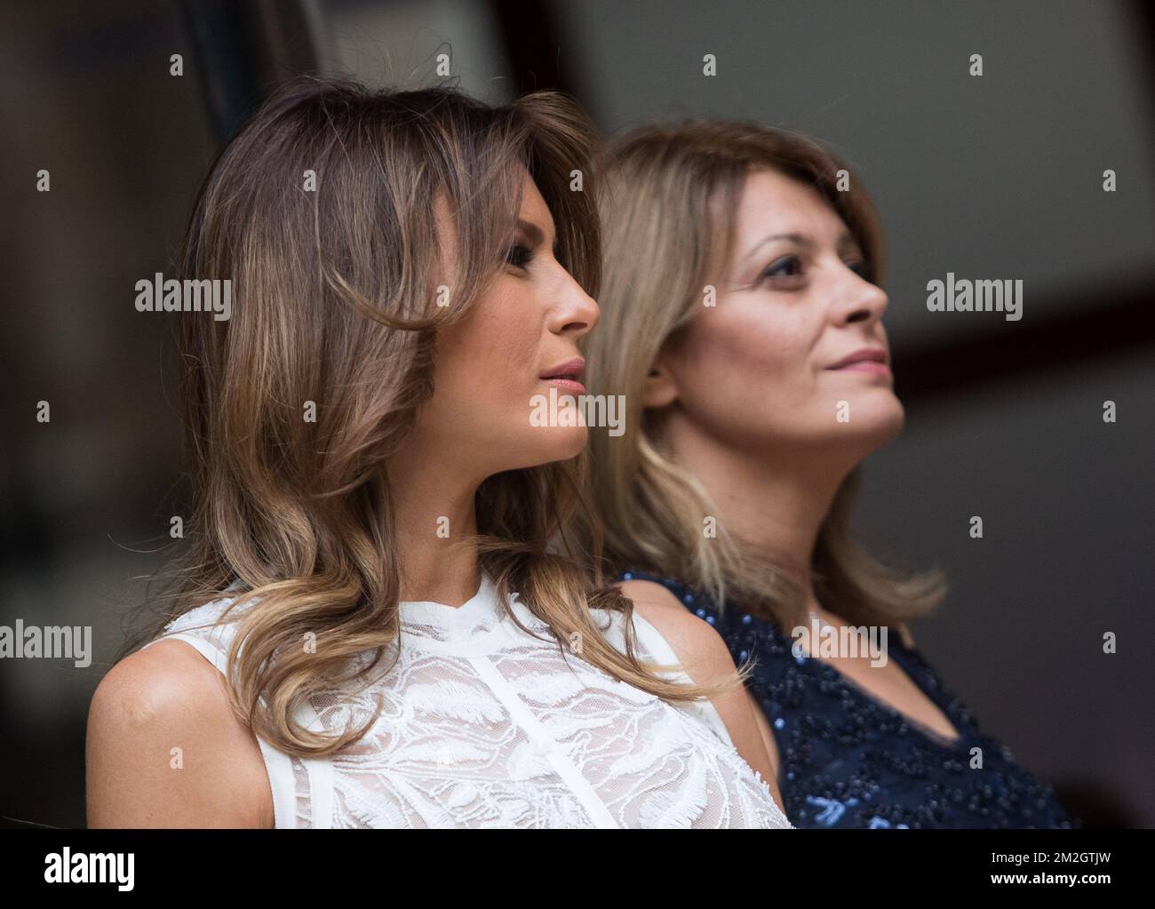 First Lady of the US Melania Trump und Partner von Bulgariens ...