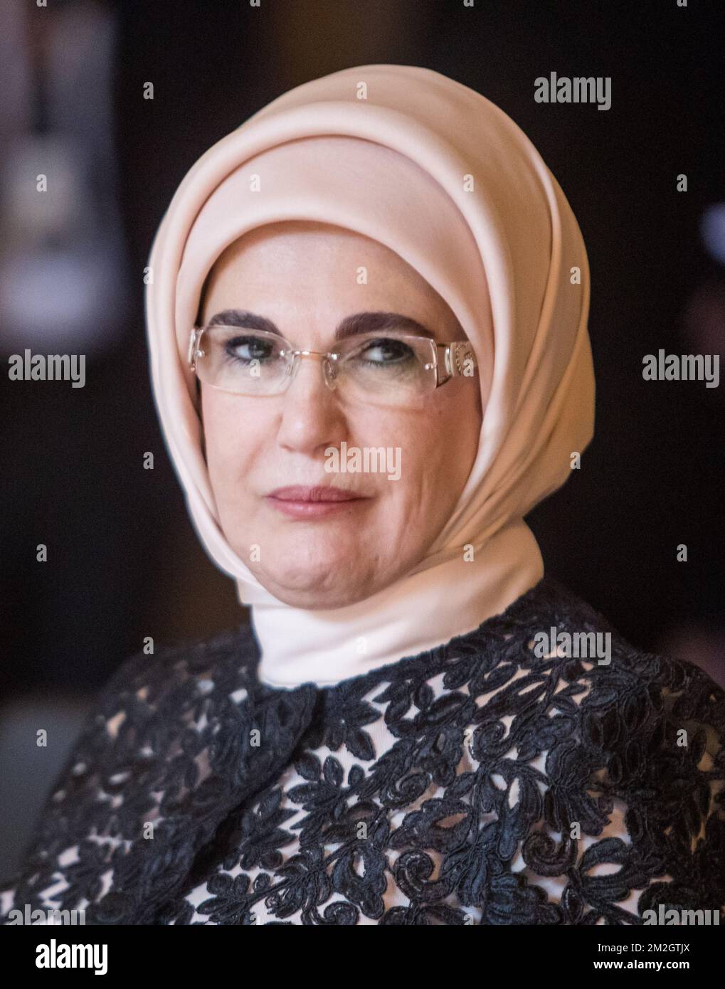 First Lady of Turkey Emine Gulbaran Erdogan pictured during a dinner at ...