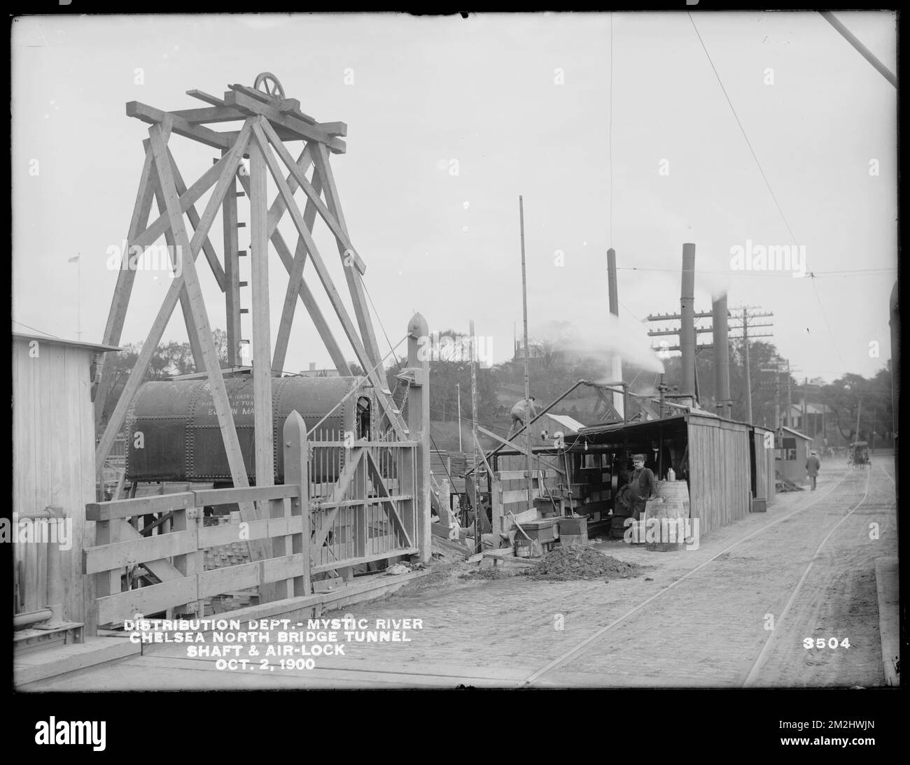 Verteilerabteilung, Low-Service-Rohrleitungen, Tunnel an der Chelsea North Bridge, Schacht und ...