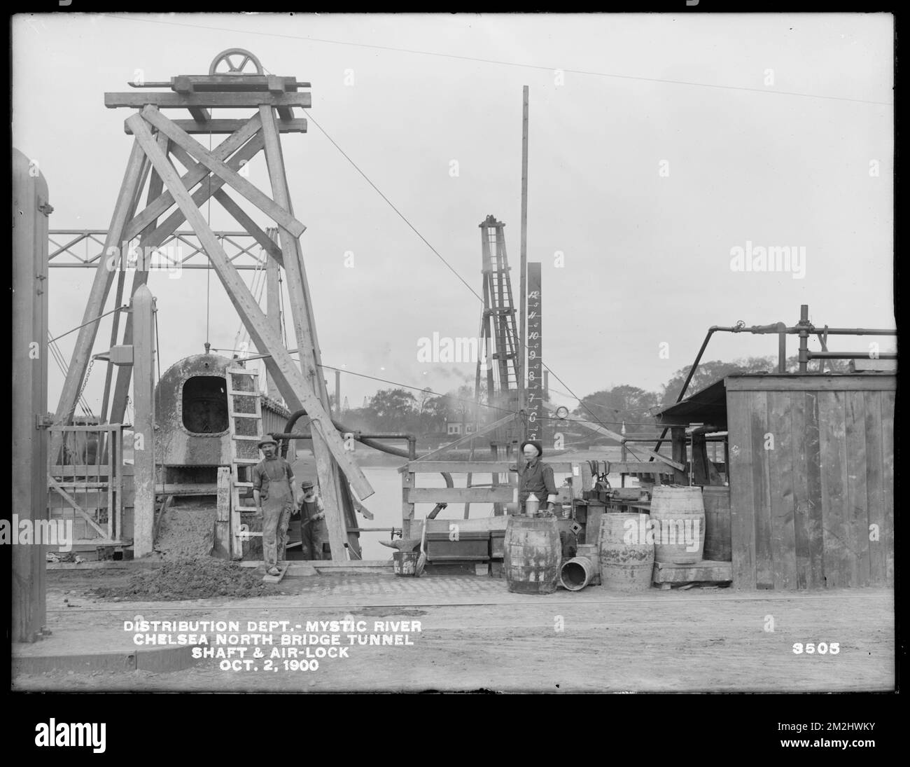Verteilerabteilung, Low-Service-Rohrleitungen, Tunnel an der Chelsea North Bridge, Schacht und ...