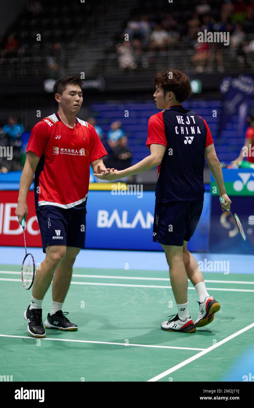 ZHOU Hao Dong von China in Aktion während des Halbfinals der Männer ...