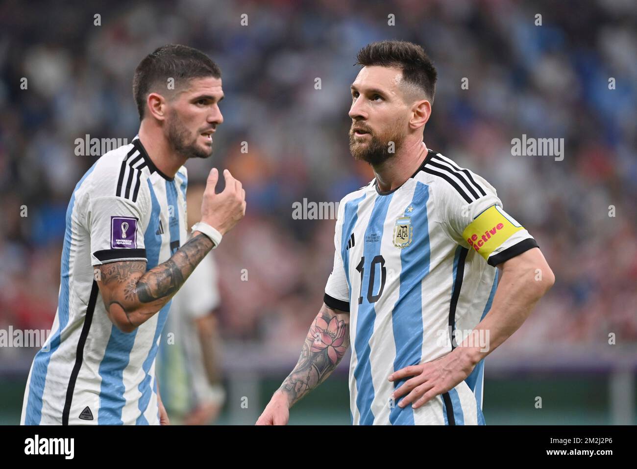 Von rechts: Lionel MESSI (ARG), DE PAUL Rodrigo (ARG), Action ...