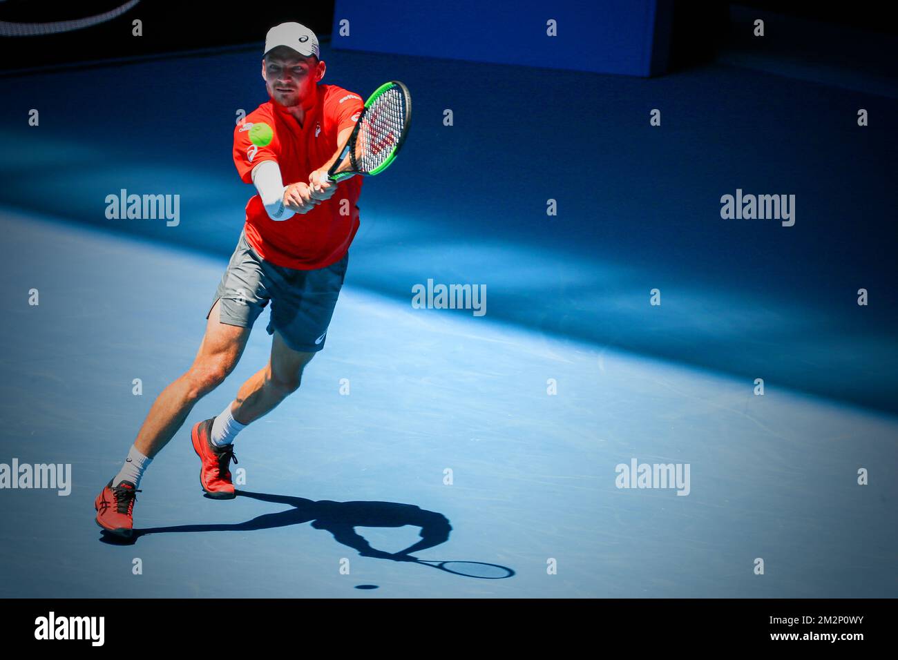 David Goffin (ATP 22), dargestellt während eines Tennisspiels zwischen ...