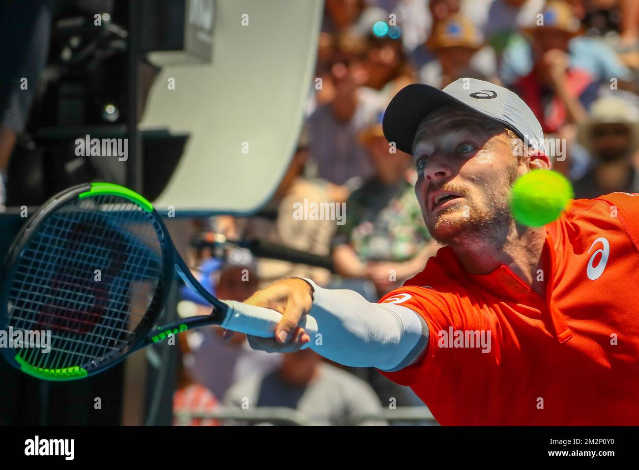 David Goffin (ATP 22), dargestellt während eines Tennisspiels zwischen ...