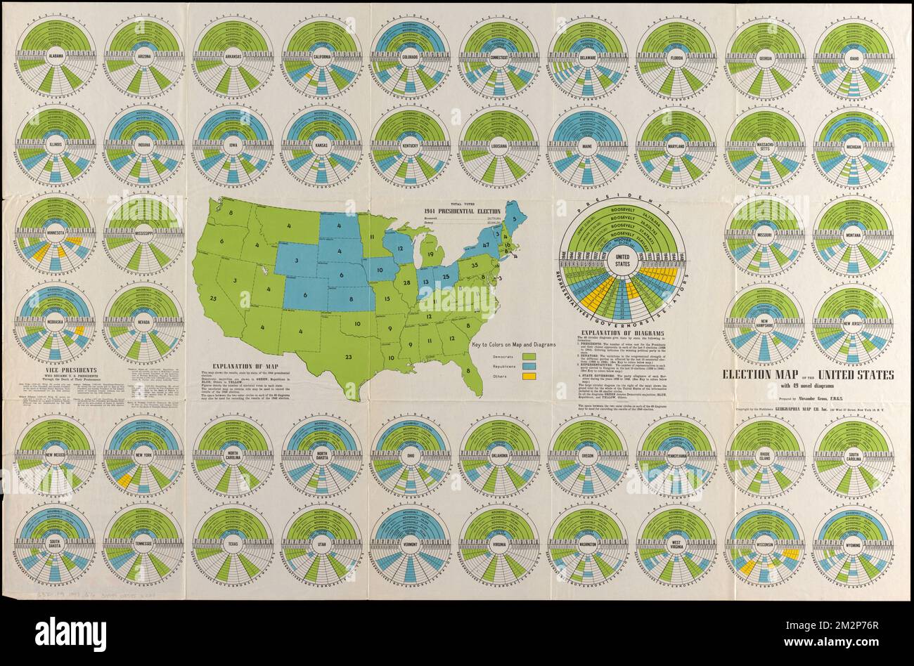 Election map of the United States with 49 novel diagrams , United ...