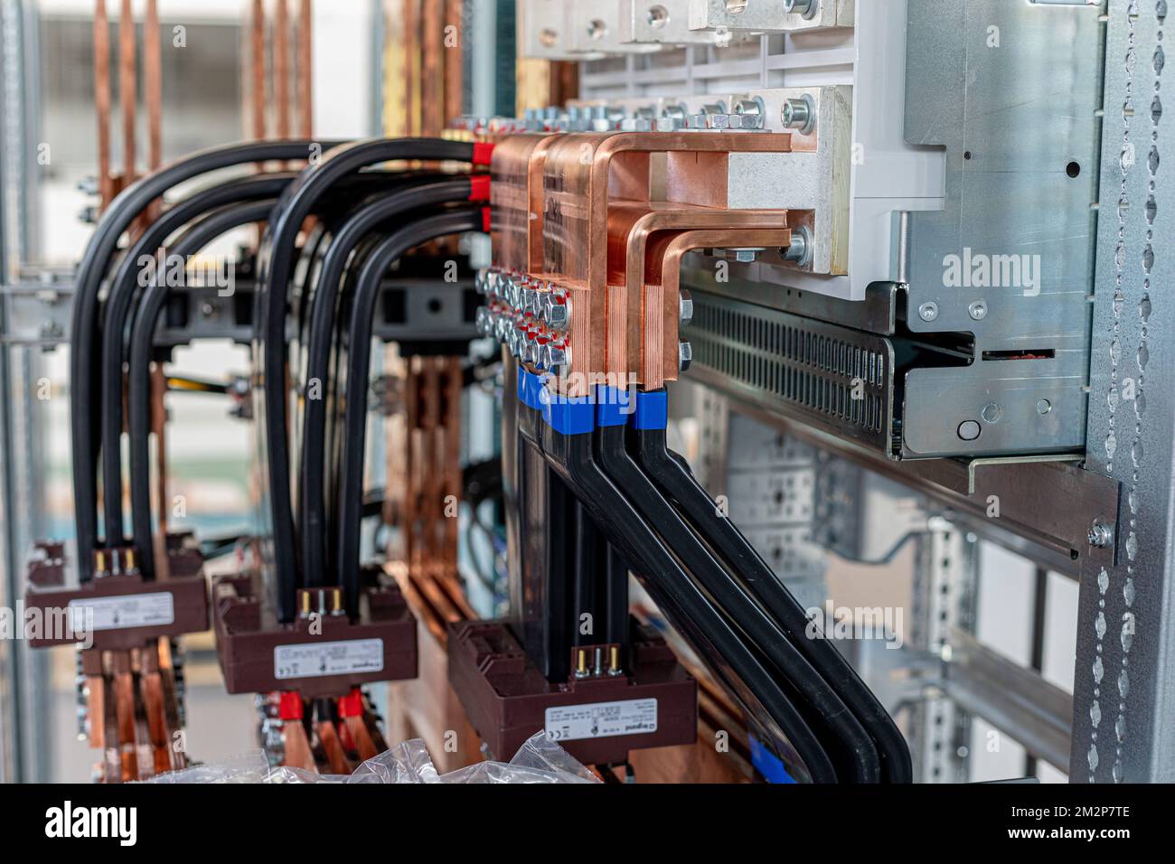 An electrical connection of flexible and solid copper between a circuit ...