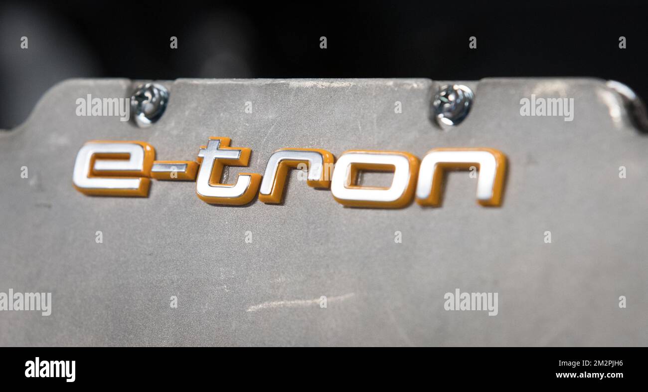 Abbildung zeigt das E-tron-Logo bei einem Besuch des belgischen Königs ...