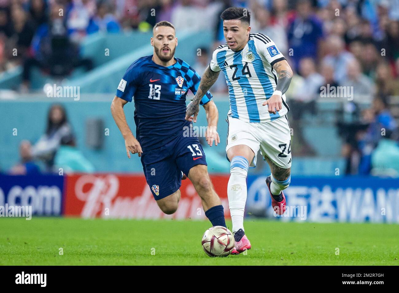13 December 2022, Qatar, Lusail: Soccer: World Cup, Argentina - Croatia ...