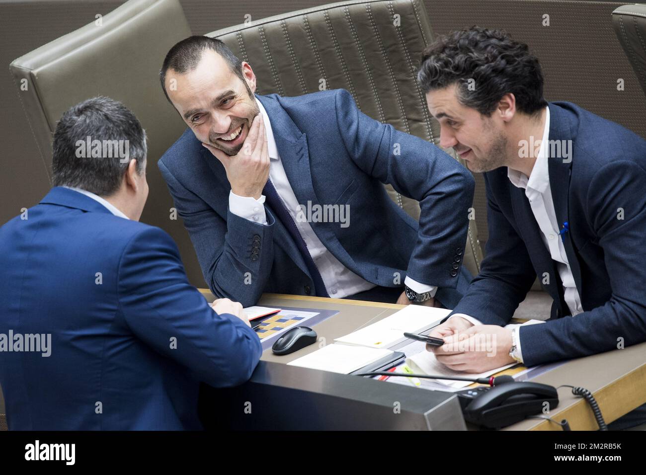 Open VLD's Bart Somers, sp.A's Bruno Tobback und sp.A's Joris ...