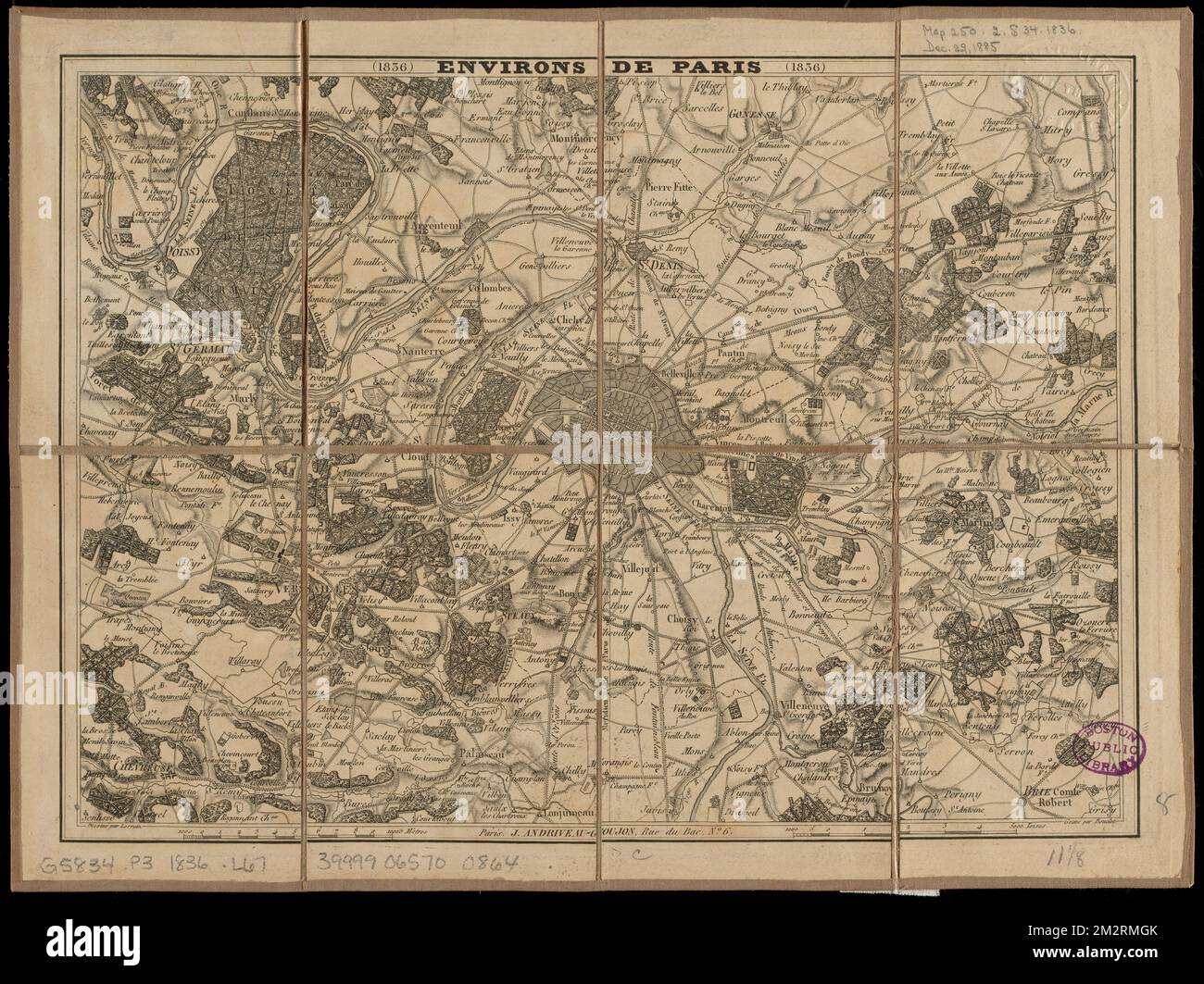 Environs de Paris , Paris France, Maps Norman B. Leventhal Map Center ...