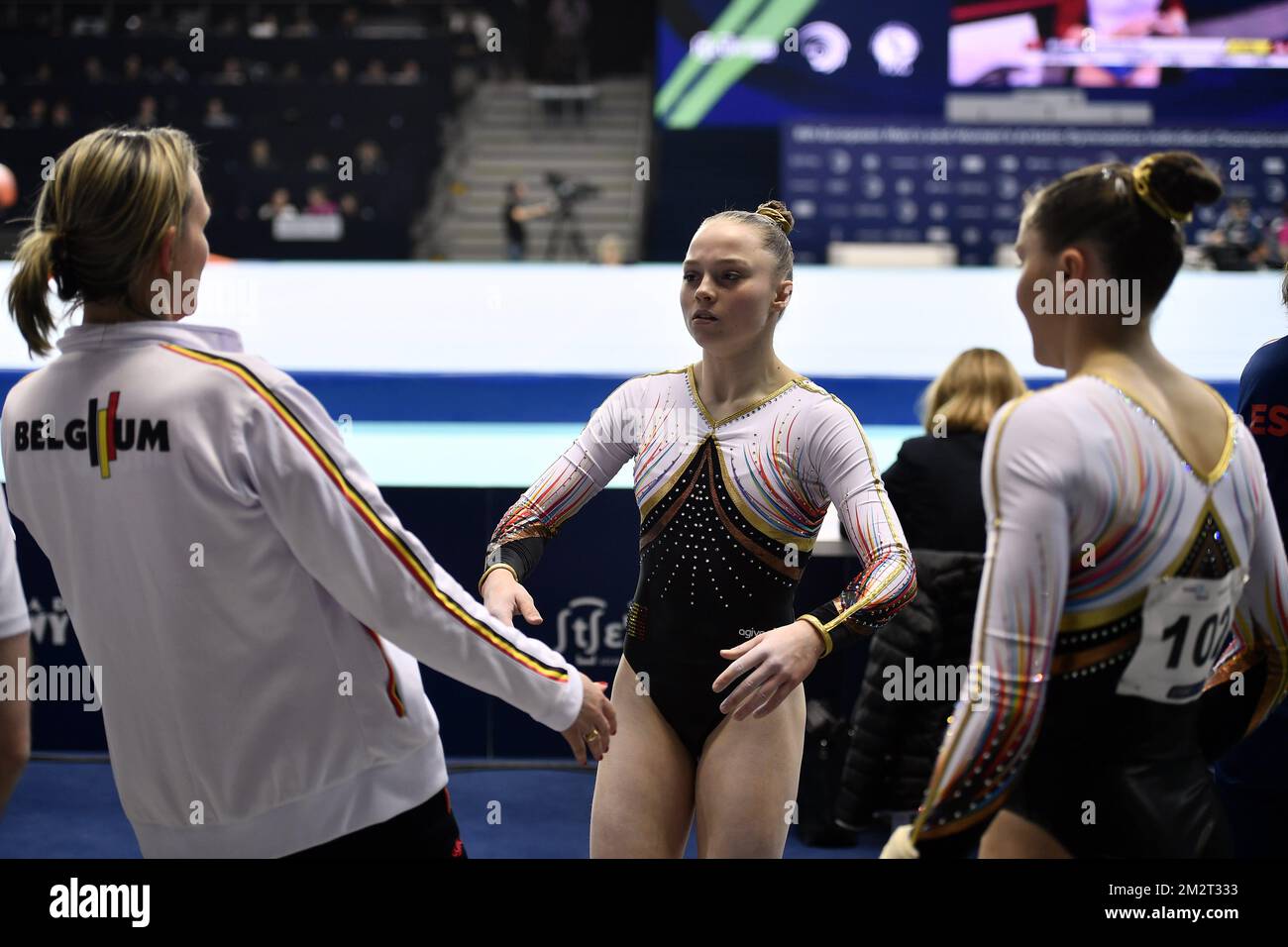 Belgian gymnastic coach Marjorie Heuls, Belgian gymnast Jade ...