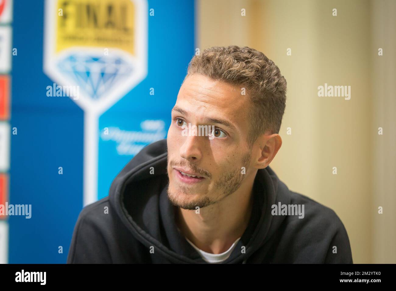Der belgische Dylan Borlee wurde auf einer Pressekonferenz zur 2019 ...