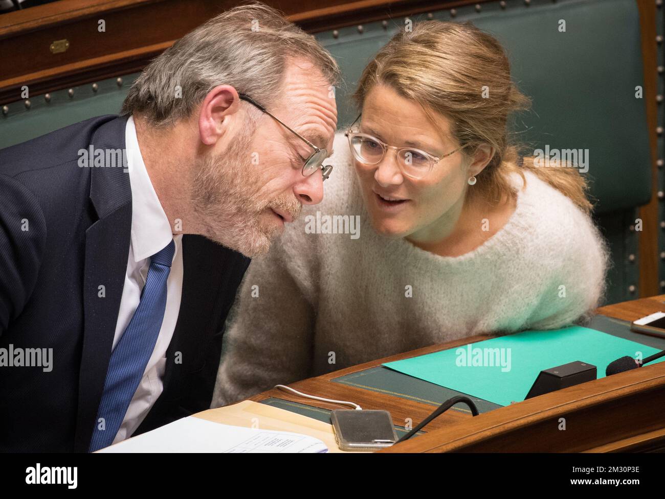 Peter De Roover von N-VA und Anneleen Van Bossuyt von N-VA, abgebildet ...