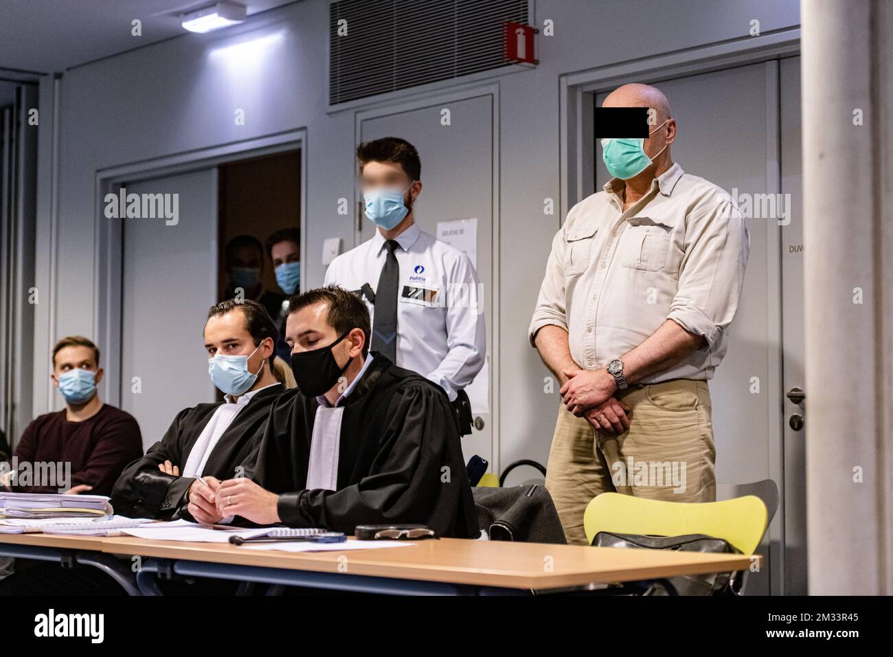 Der Angeklagte, Fred Wittig, wurde bei der Schurkenverfassung für das ...
