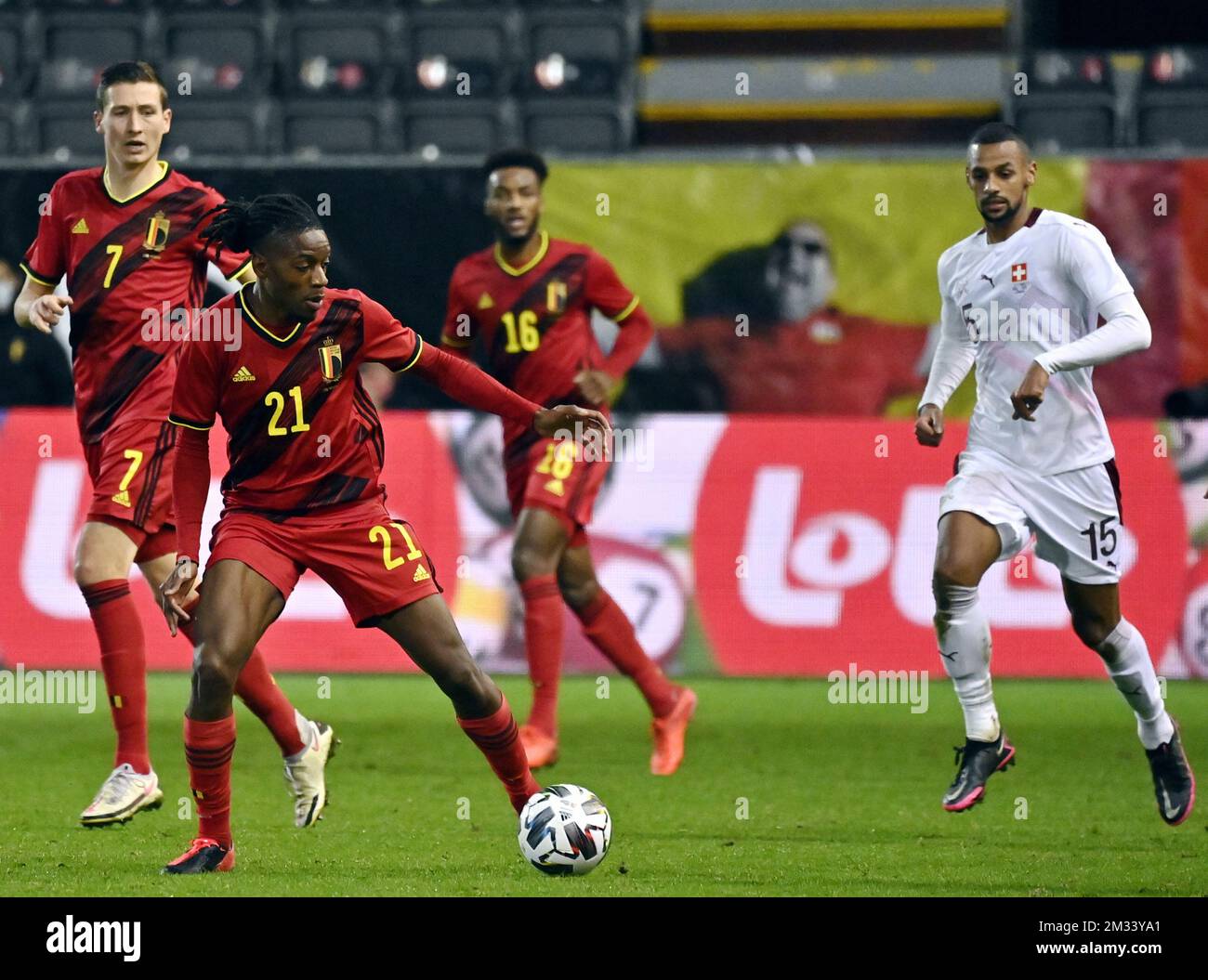 Der belgische Joris Kayembe in Aktion bei einem freundlichen ...