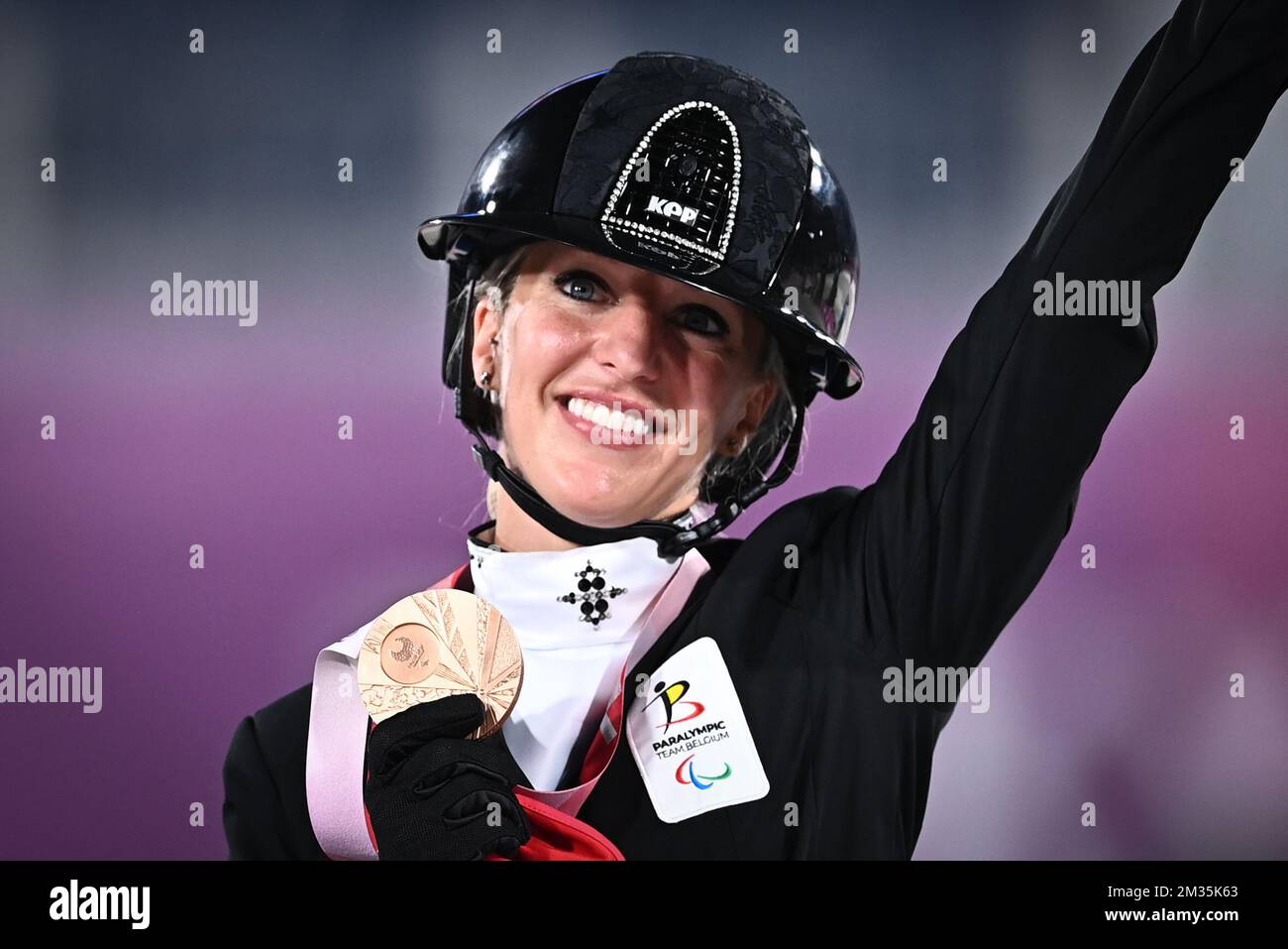 Der Paralympische Jockey Manon Claeys , Gewinner der Bronzemedaille ...