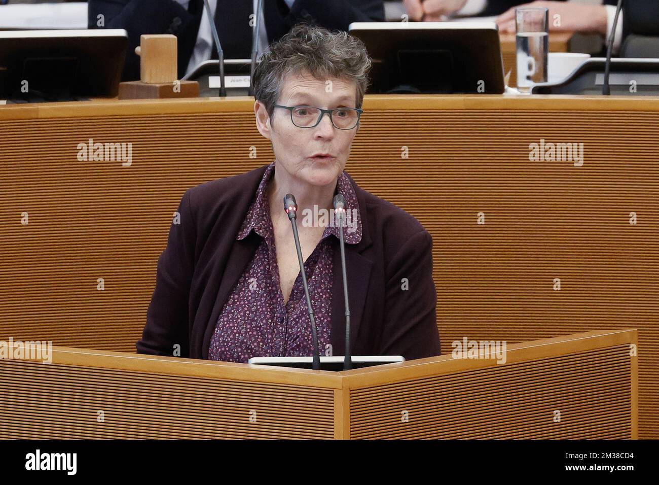 Helene Ryckmans von Ecolo wurde auf einer Plenartagung des Wallonischen Parlaments am Mittwoch ...