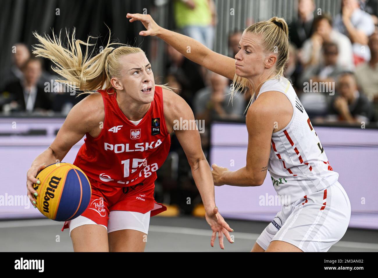 Die polnische Klaudia Gertchen und die belgische Julie Vanloo wurden während eines 3x3 ...