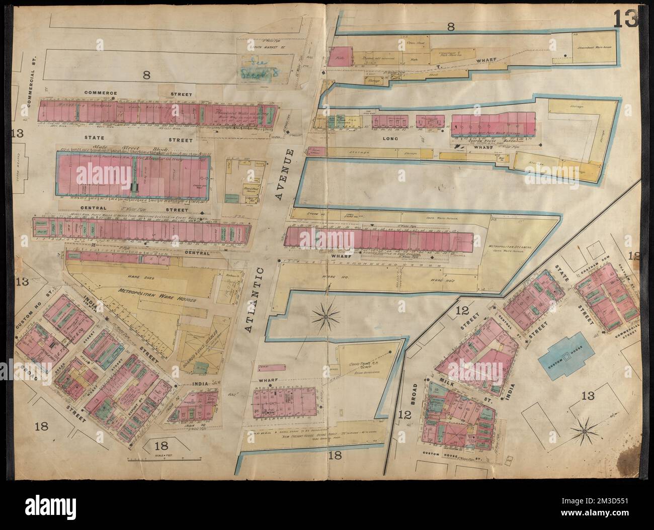 Insurance maps of Boston volume one : plate 13 , Fire risk assessment ...