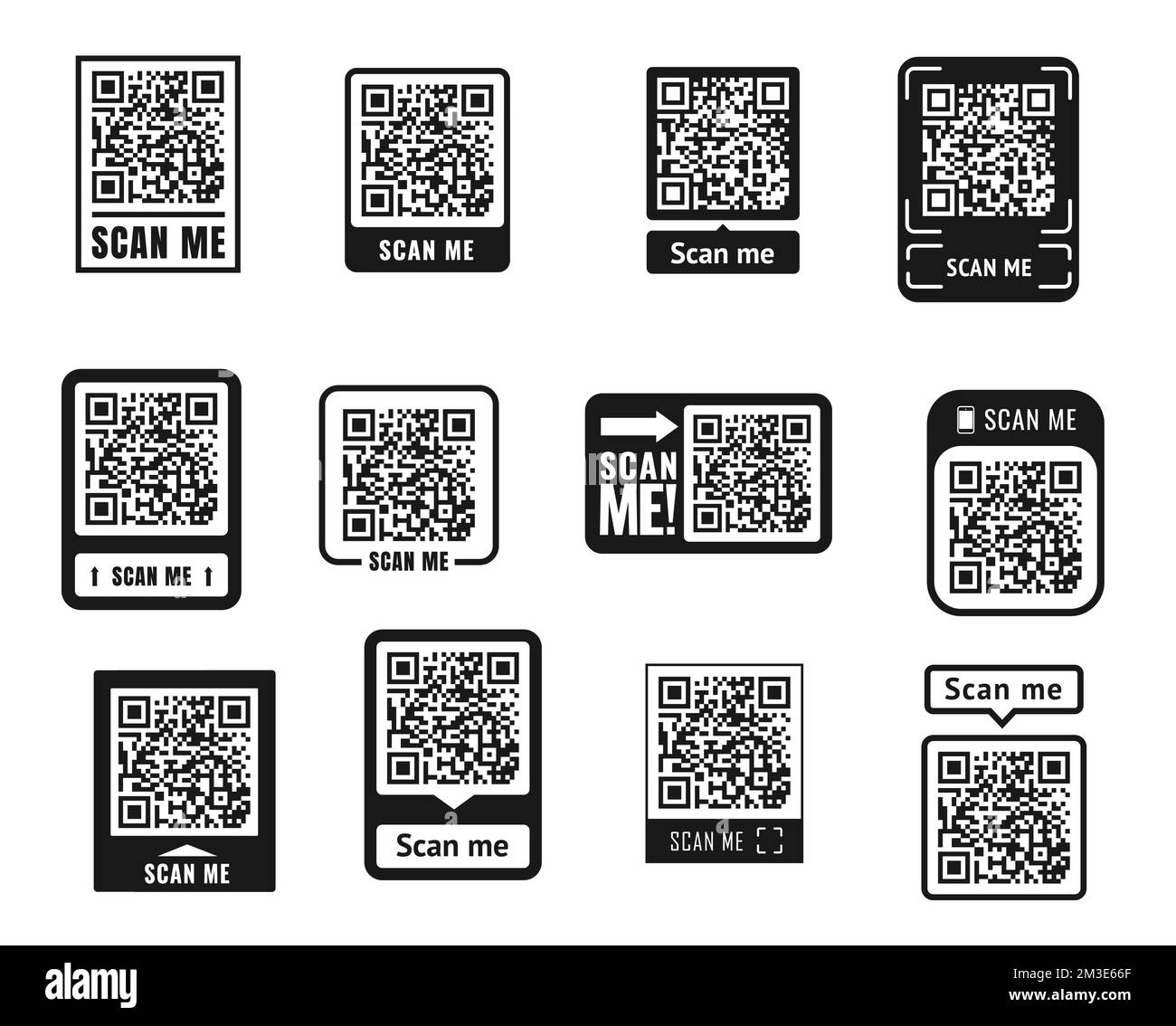 Symbole für QR-Code-Sticker scannen. Barcode-Scanner für Telefone ...