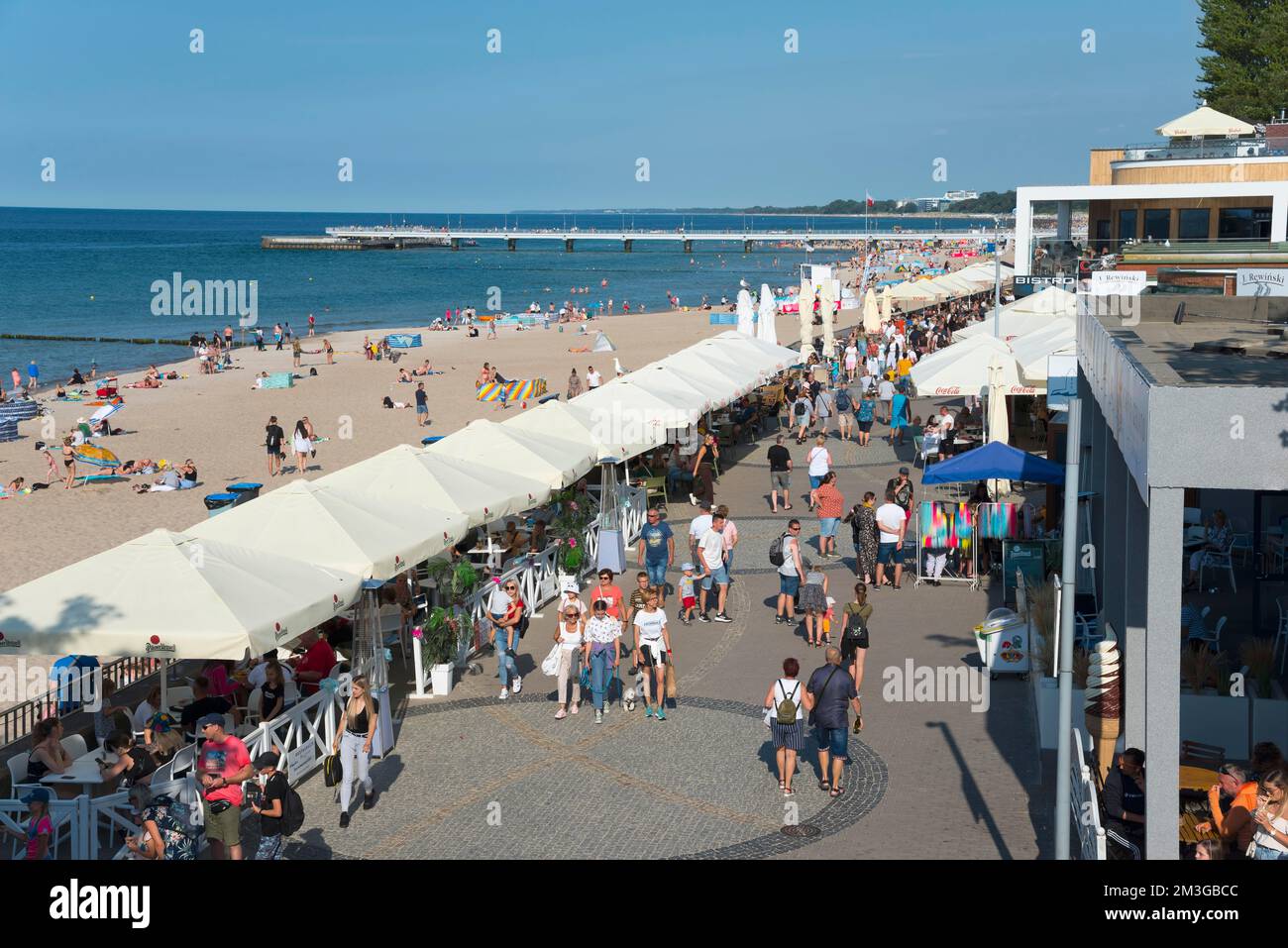 Promenade und Strand, Kolobrzeg, Kolberg, Ostsee, Woiwodschaft ...