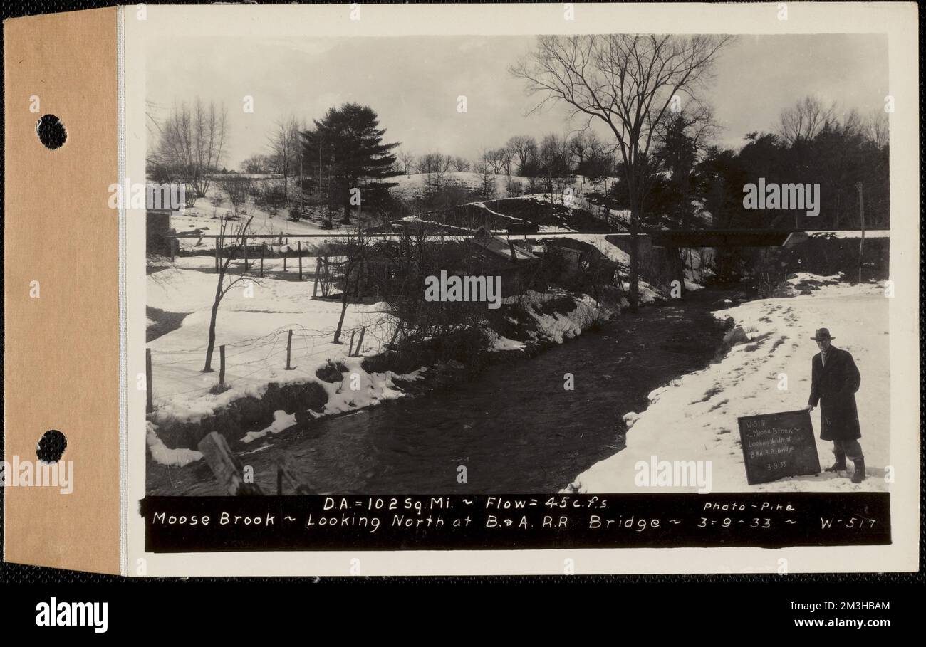 Moose Brook, Blick nach Norden auf die Boston & Albany Railroad Bridge ...