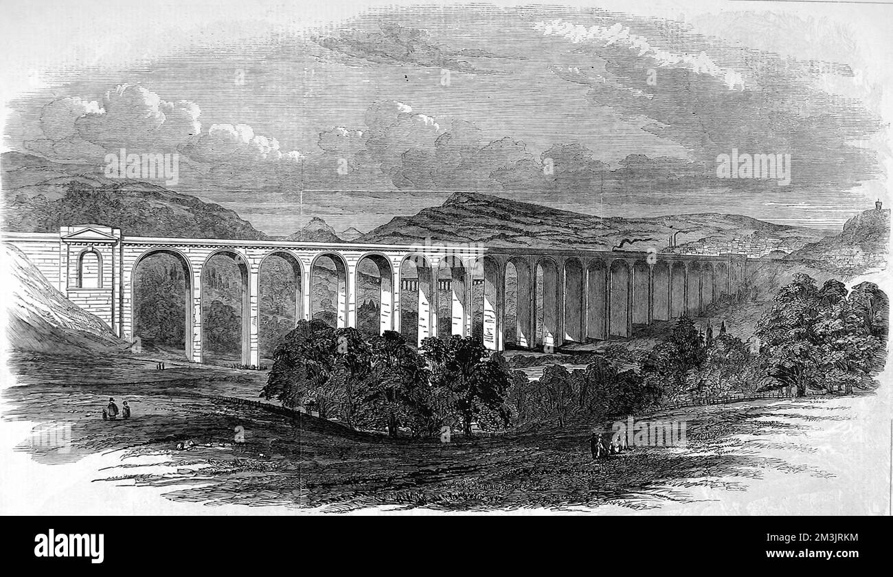 Das Great Dee Viaduct auf der Shrewsbury und Chester Railway. Das ...