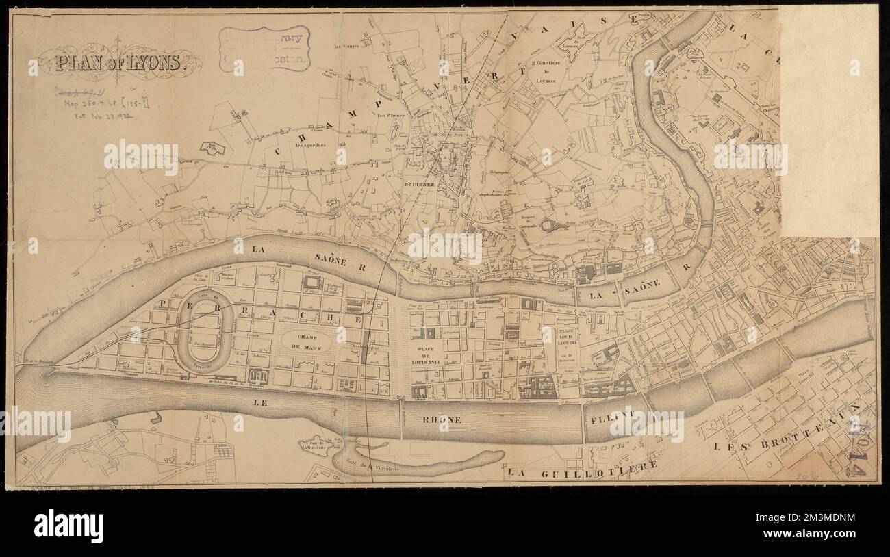 Plan of Lyon , Lyon Frankreich, Maps Norman B. Leventhal Map Center ...