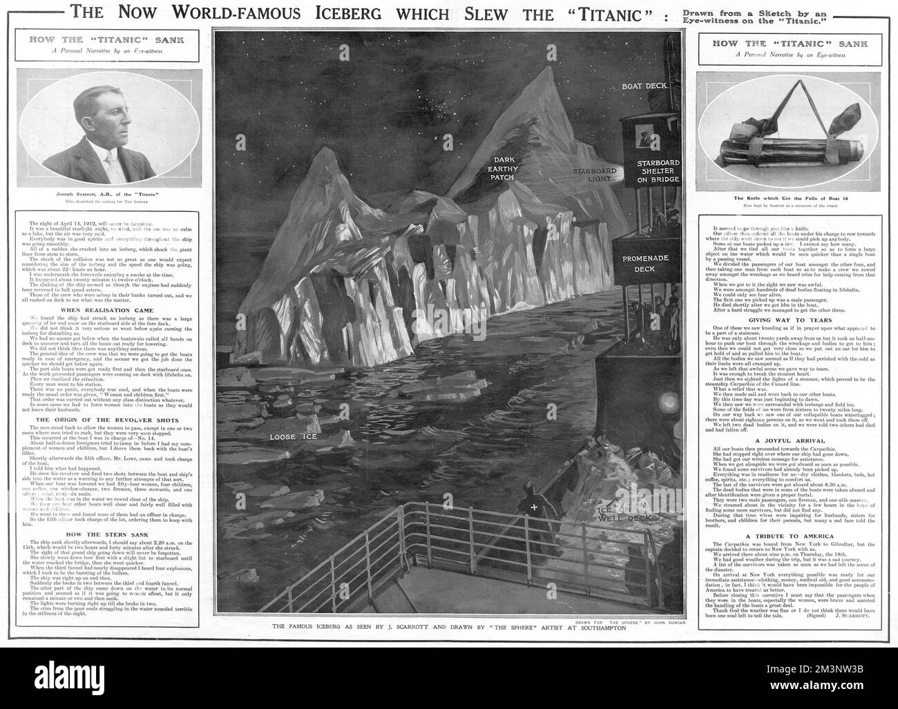 Doppelseite aus der Sphäre, berichtet vom Augenzeugenbericht von Joseph ...