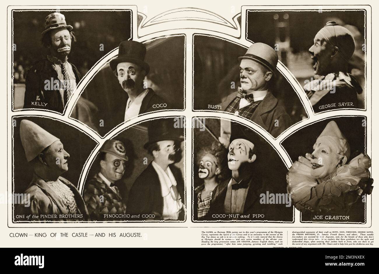 Bertram Mills Circus in Olympia, London. Verschiedene Clowns in ...