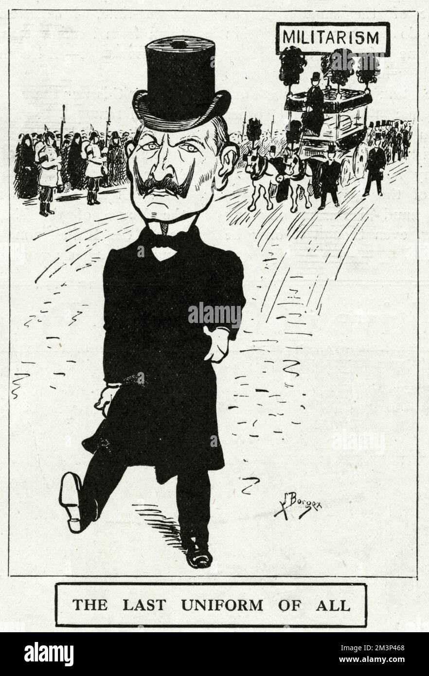 Cartoon, die letzte Uniform von allen, zeigt Kaiser Wilhelm II in ...