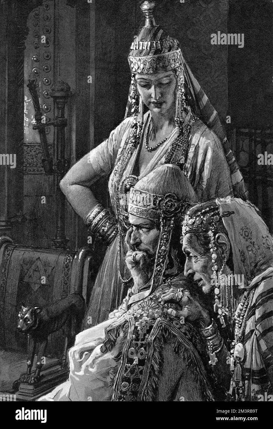 König Herodes der große spricht mit seiner Mutter Cypros und Schwester ...