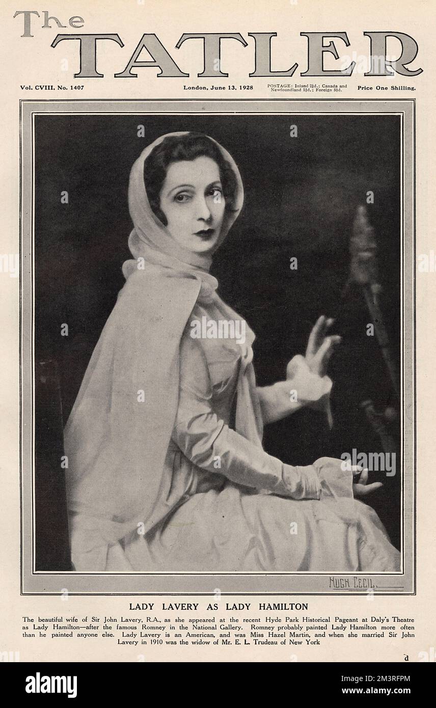 Hazel, Lady Lavery (1886 - 1935), ehemals Hazel Martyn und zweite Frau ...