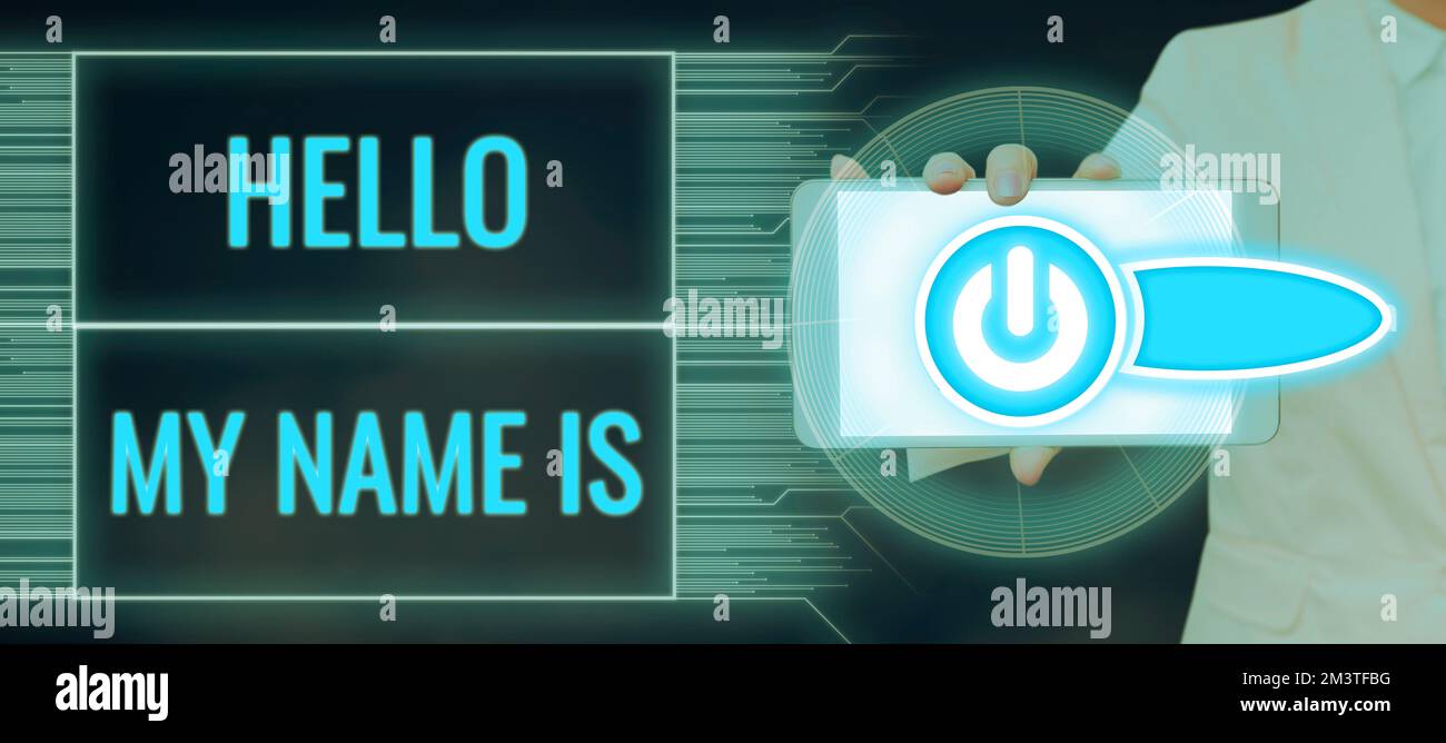 Schreiben, der Text „Hallo mein Name ist“ anzeigt ...