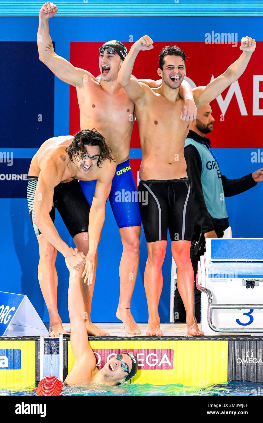 Matteo Ciampi, Thomas Ceccon, Alberto Razzetti und Paolo Conte Bonin ...
