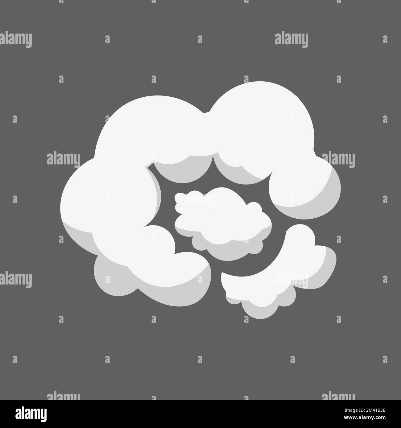 Cartoon Rauchwolke. Comic-Stiel-Effekt. Vektor Nebel Silhouette gesetzt ...