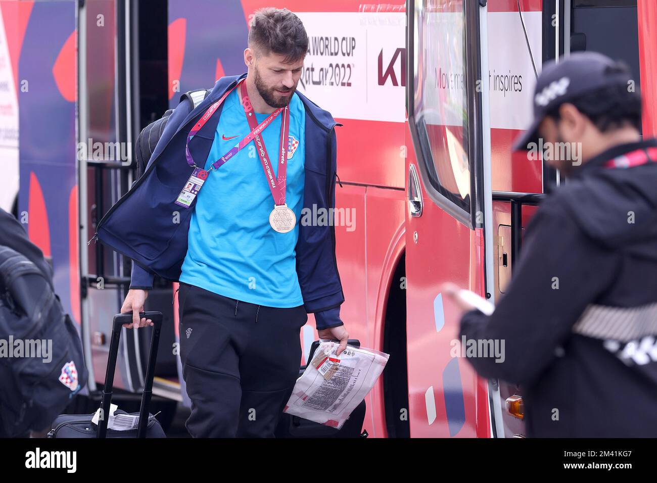 Bruno Petkovic aus Kroatien wird gesehen, wie er das Hilton Dona Hotel ...