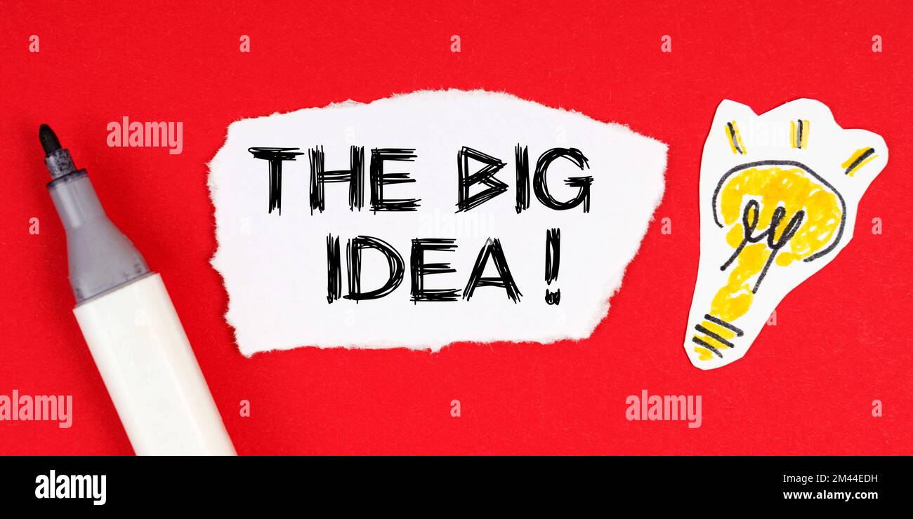 Geschäftskonzept und -Idee. Auf einer roten Oberfläche liegt ein Marker ...