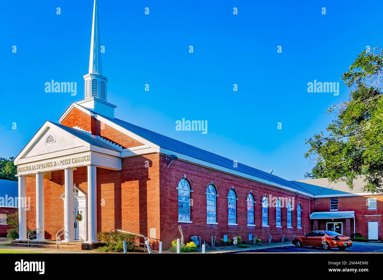 Die Magnolia Springs Baptist Church ist am 16. Dezember 2022 in Theodore, Alabama, abgebildet ...