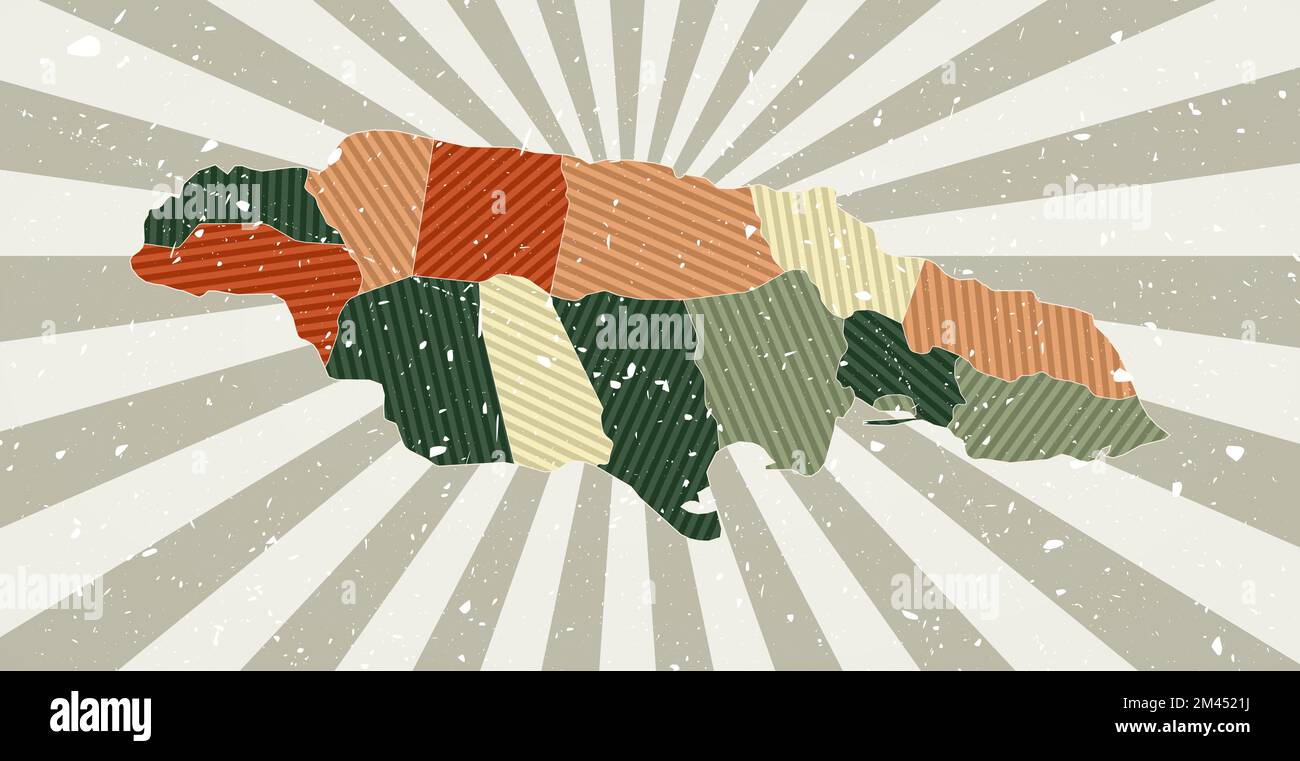 Mapa de jamaica vintage Stock-Vektorgrafiken kaufen - Alamy
