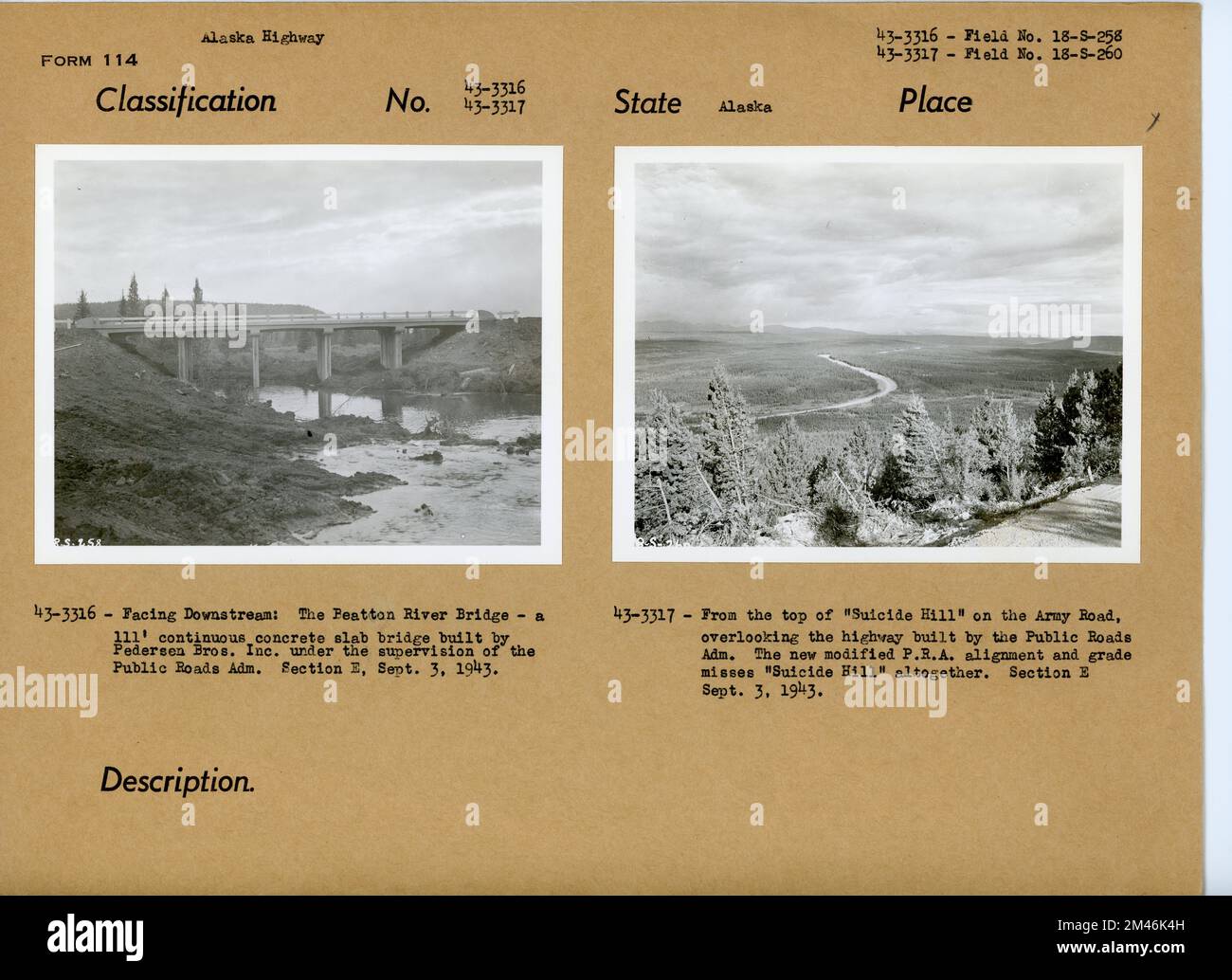 Stromabwärts: Die Beatton River Bridge; von der Spitze des „Suicide ...
