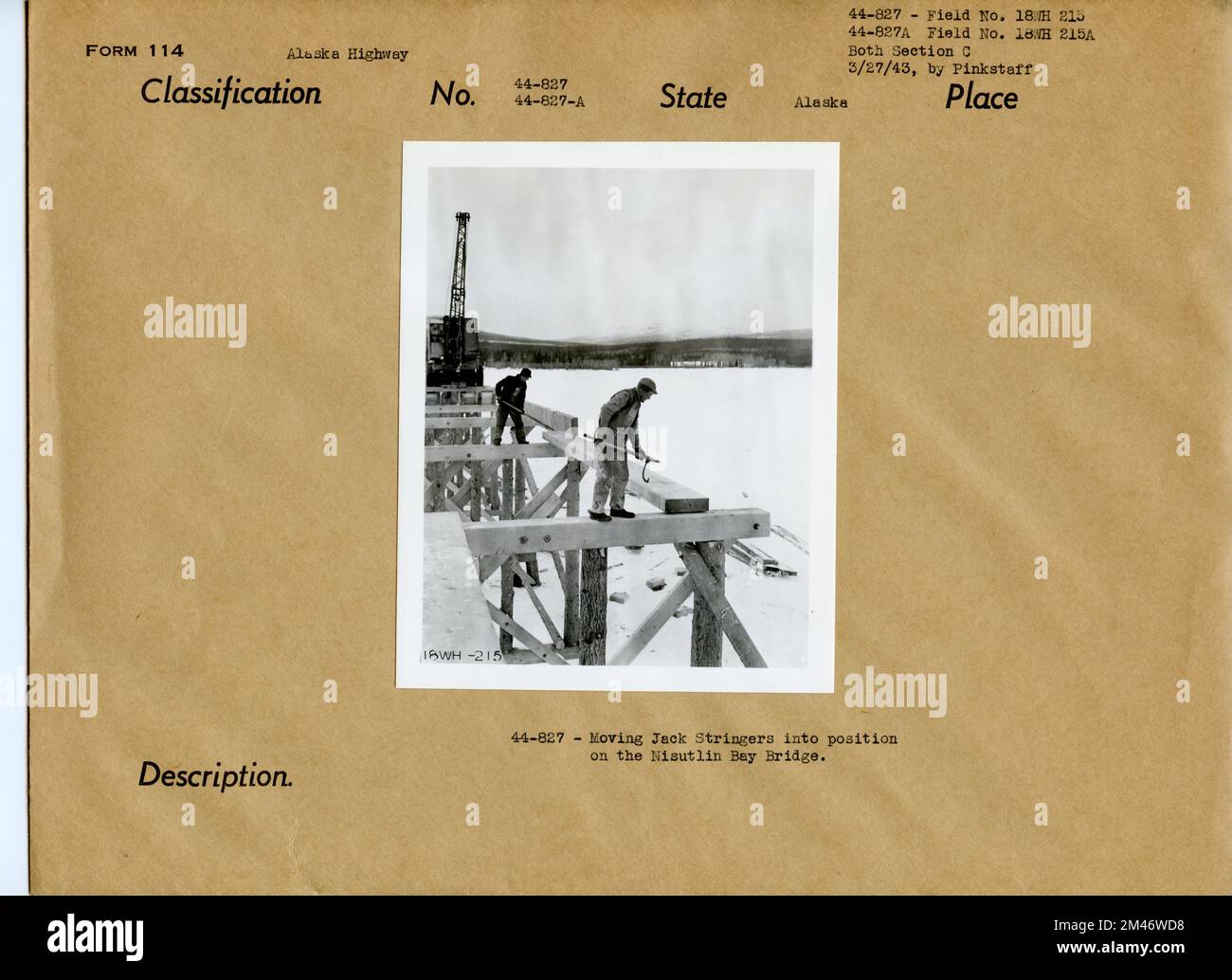 Bau der Nisutlin Bay Bridge. Originalüberschrift: Jack Stringers auf ...