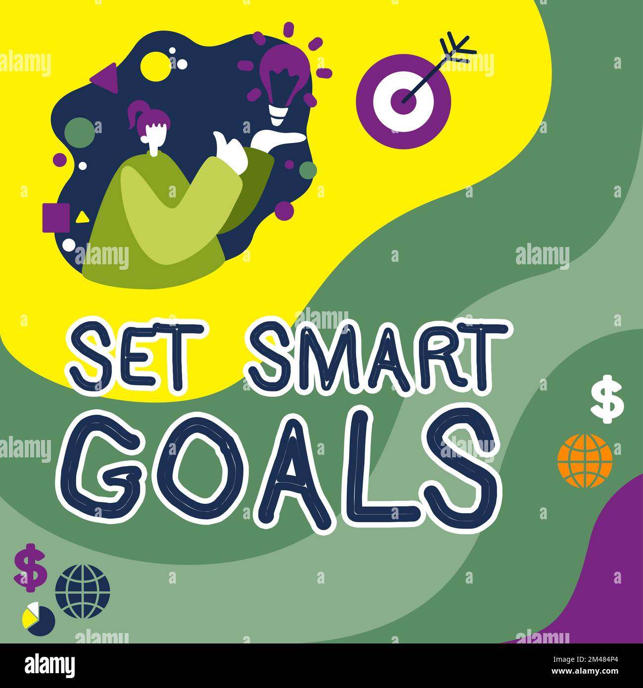 Konzeptunterschrift Smart Goals setzen. Wort geschrieben über die ... Konzeptunterschrift Smart Goals setzen. Wort geschrieben über die ...