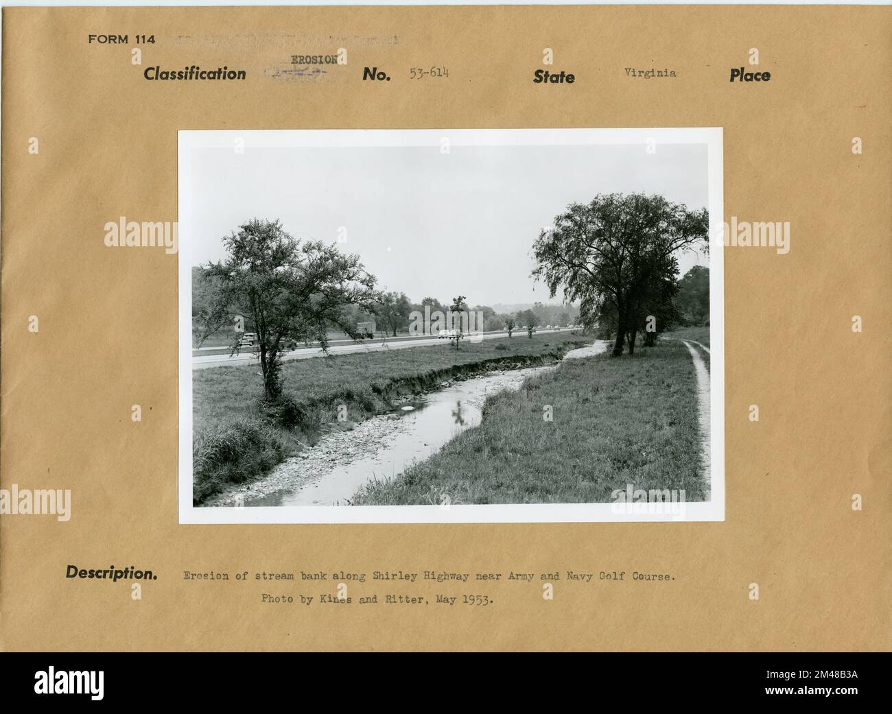 Erosion der Stream Bank in der Nähe von Army und Navy Golf Course ...