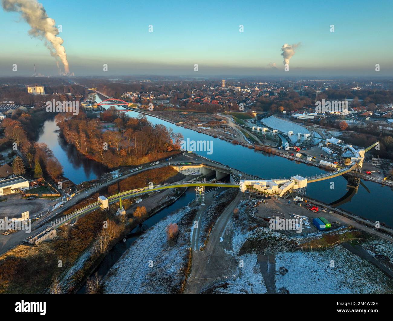 Castrop-Rauxel, Nordrhein-Westfalen, Deutschland - Neubau einer Brücke ...